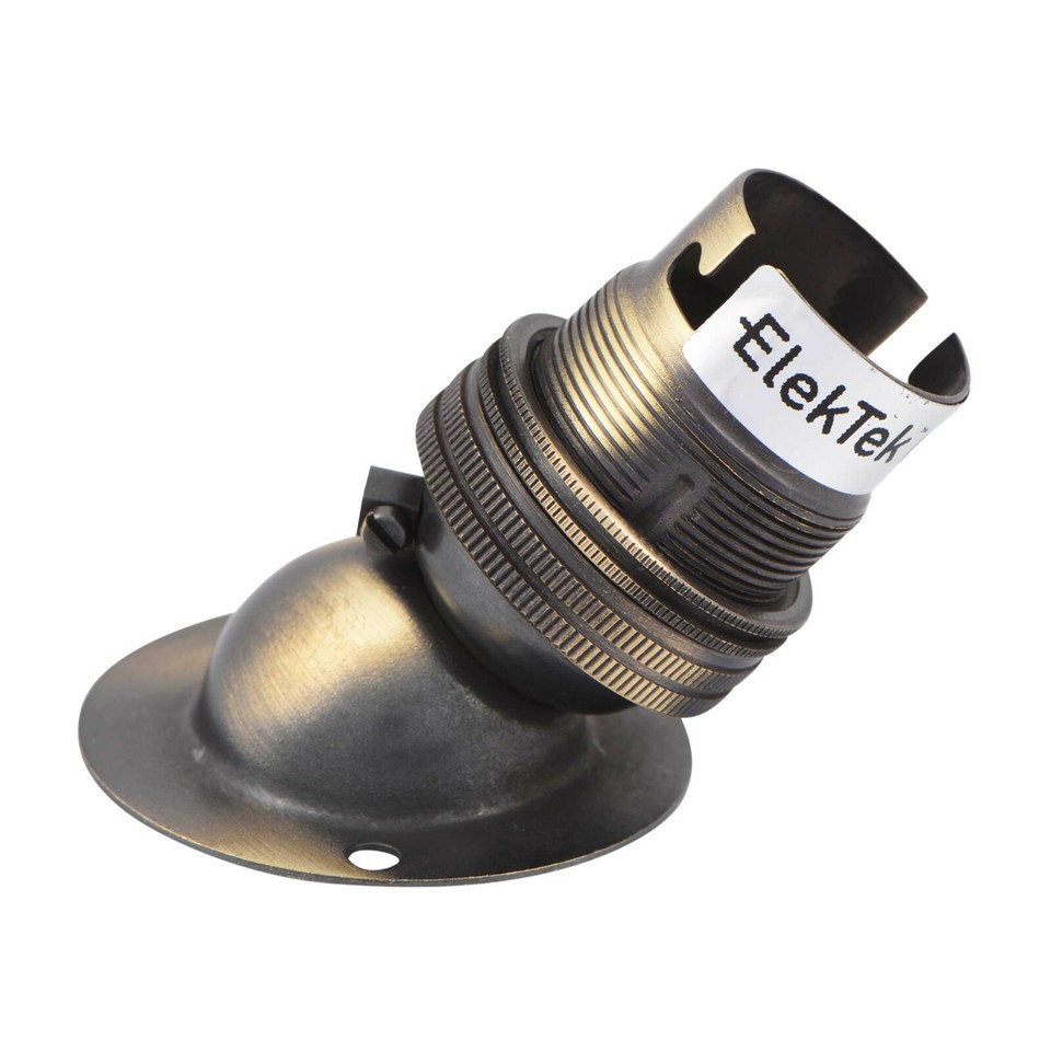 ElekTek B22 UK Bayonet BC Angle Batten Light Lamp Bulb Holder Shade ...