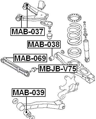 Bushing, Rear Upper Control Arm Fits Mitsubishi 4110A034, 4110A075 ...