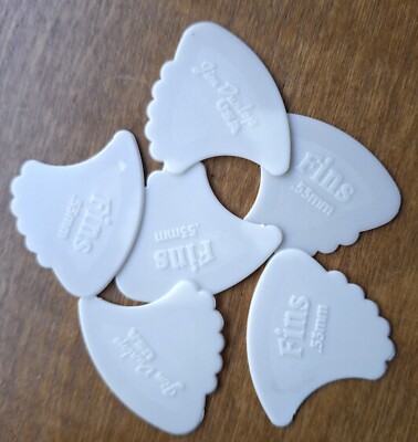 Dunlop 444R Nylon Fins .53 White 6 Picks | eBay