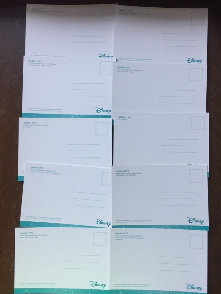 10 The Art Of Disney Renaissance Beyond 1989-2014 Postcards 1992 ...
