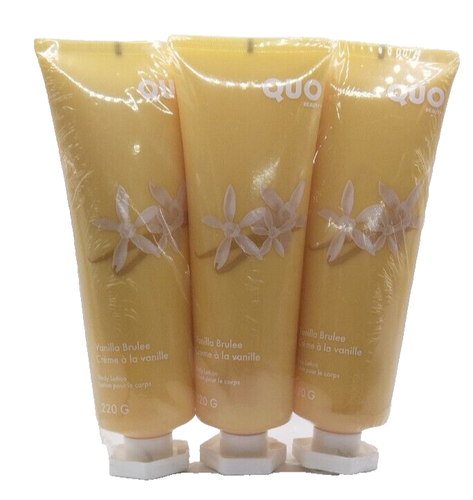 3 pack Quo Beauty body lotion in vanilla brulee 220g | eBay