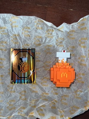 MCDONALD’S MINECRAFT ADULT TOY SODA POTION, DAMAGED UNUSED CODE CARD ...