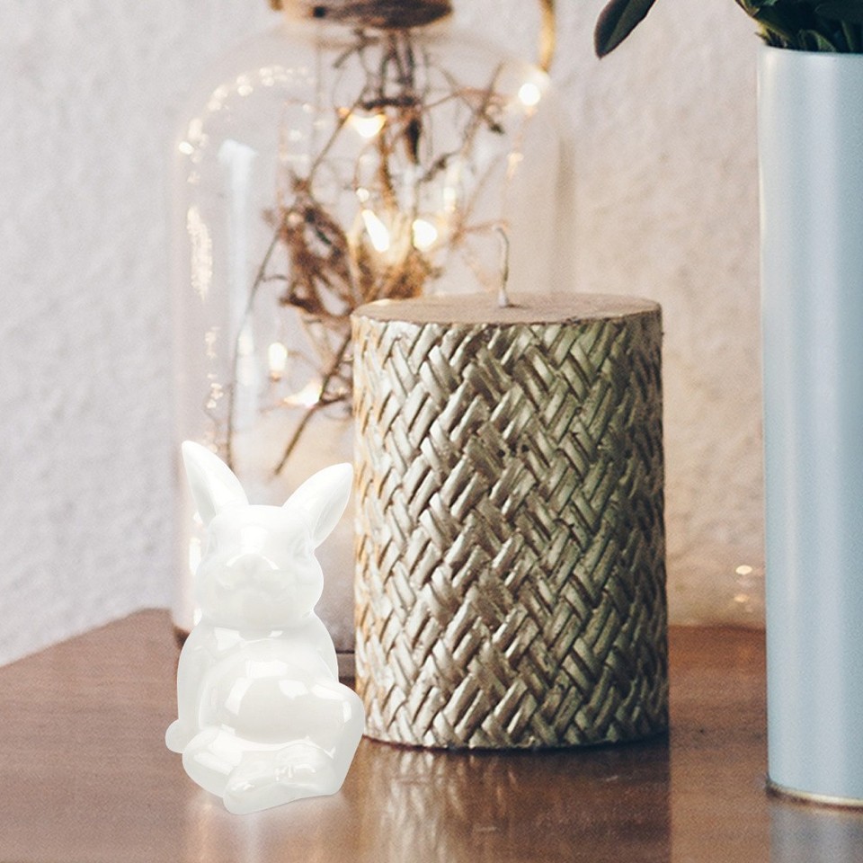 3 Pcs Figurine Decorative Ornaments Creative Rabbit Artware Household ...