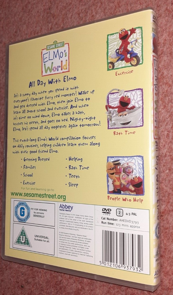 Elmo's World : All Day With Elmo ( Sesame Street ) Rare UK DVD (2015 ...