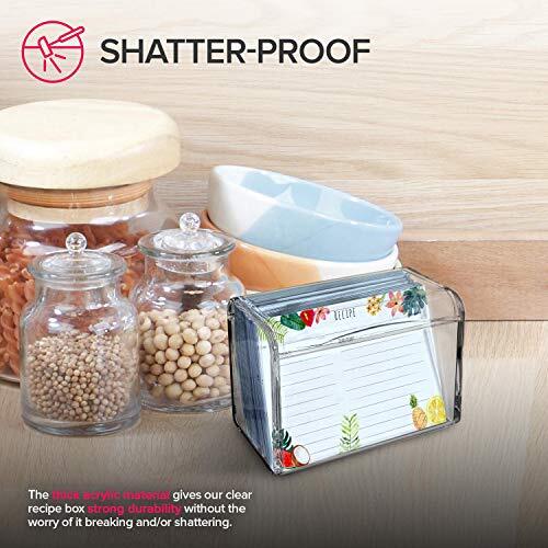 Acrylic Recipe Holder Shatterproof Recipe Box Clear Acrylic Recipe Box ...