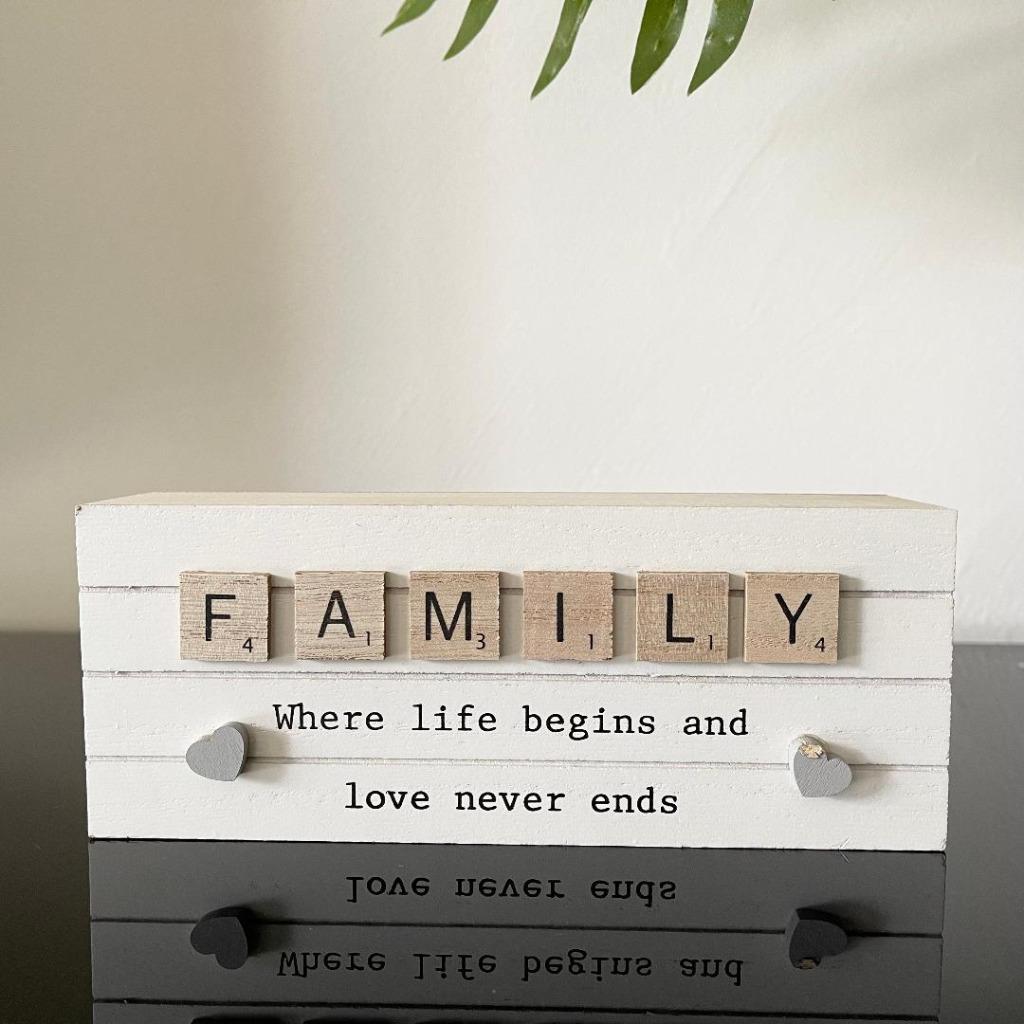 Family Table Sign Plaque Wood Home Signs Table Centerpiece Farmhouse ...