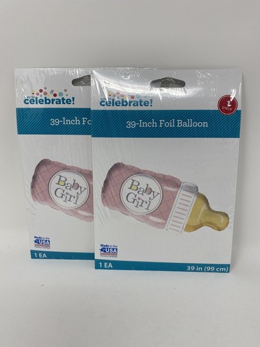 Foil 39 Inch Baby Girl Bottle Balloon, Lot Of 2, Pink, Shower, Gender ...