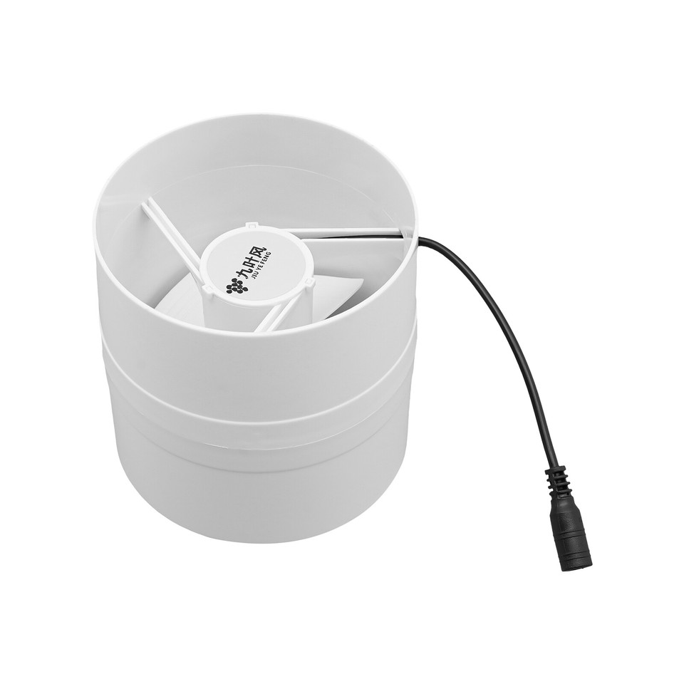 12V Pipe Exhaust Fan 110mm Air Duct Fan & Adapter Speed: 3000rpm White ...
