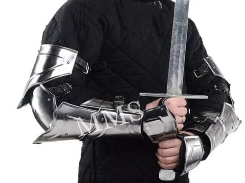 Medieval Shoulder hand Armor Replica Knight Metal Steel Wrist Full Arm ...