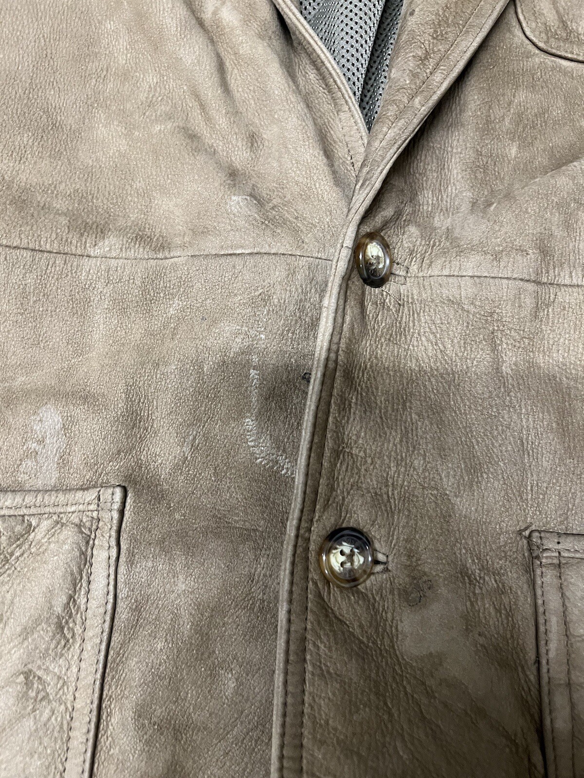 Orvis Bandera Leather Zambezi Safari Blazer Sport Coat Taupe Size 42 ...