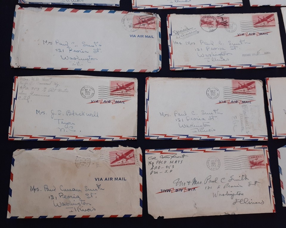 WWII US Army Postal History Lot 36 Covers - APO, Censor, Airmail, Stamp ...