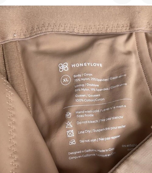 HoneyLove SculptWear SuperPower Short Womens Size XL Sand Shapewear ...