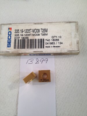 10 NEW SECO 335.19-1205T-MD09 CARBIDE INSERTS. MILLING. GRADE T25M ...