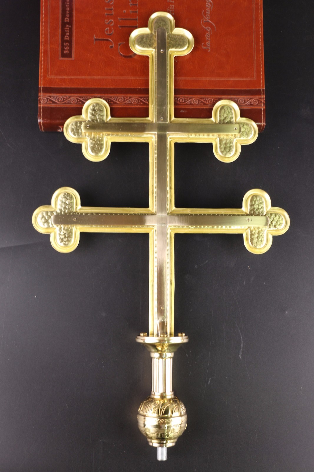 BRASS CROZIER Double Bar Cross Bishop Staff Crosier, 78" High G-43 | eBay