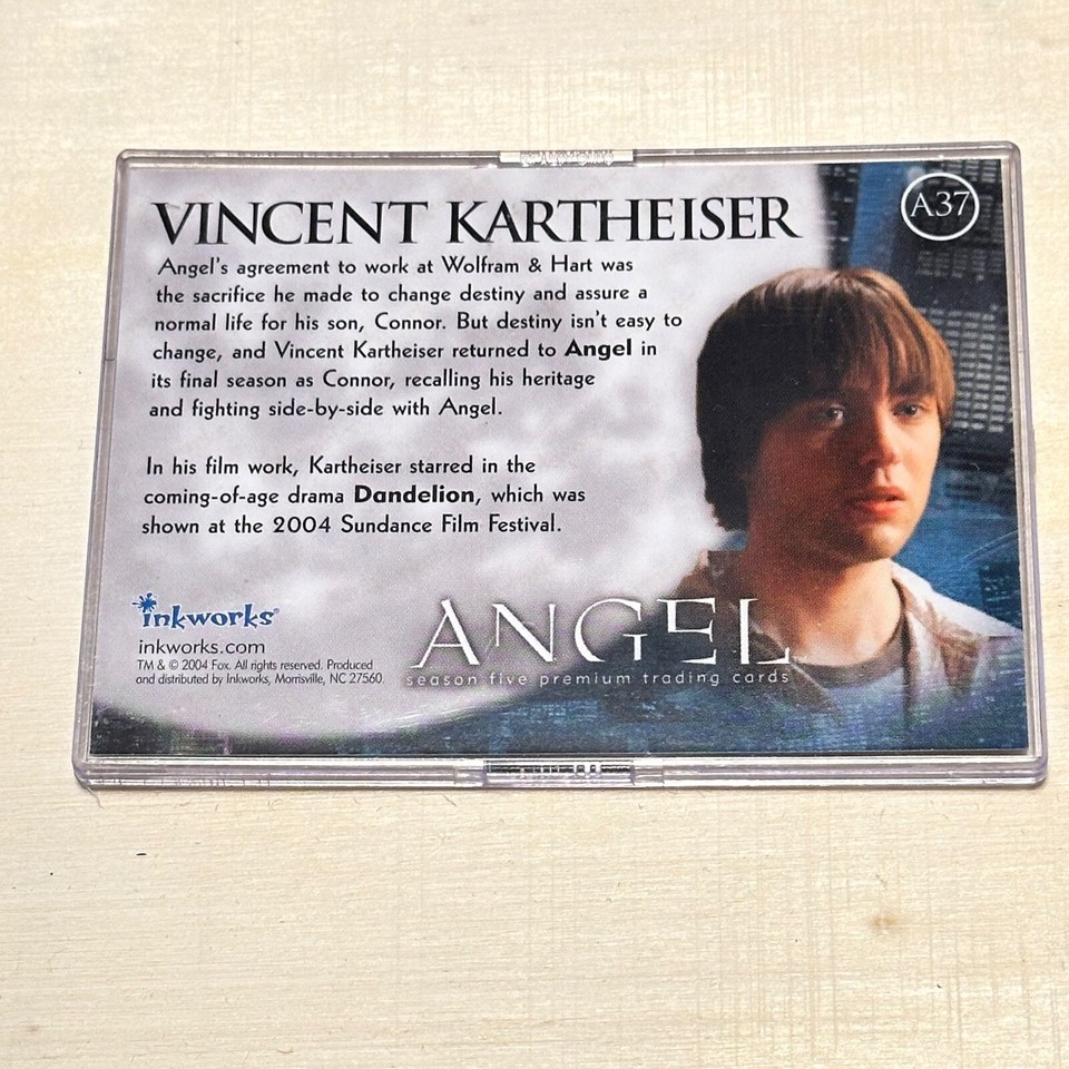 Angel Inkworks Autographed Card A37 Vincent Kartheiser as Connor BTVS ...