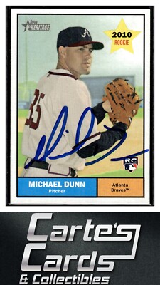 Michael Dunn 2010 Topps Heritage #322 RC Braves TTM/IP Signed ...