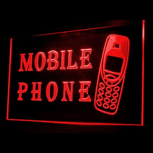 190028 Mobile Phone Repair Telecom Shop Open Display Lighting Neon Sign ...