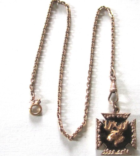 Antique loyal Order of Moose Lodge Gold Filled Pocket Watch Fob & Chain ...