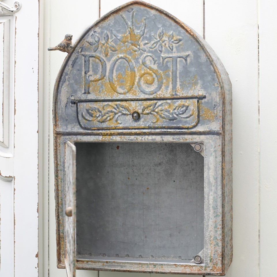 Vintage Rustic Letter Box Post Box Wall Mounted Decorative Metal ...