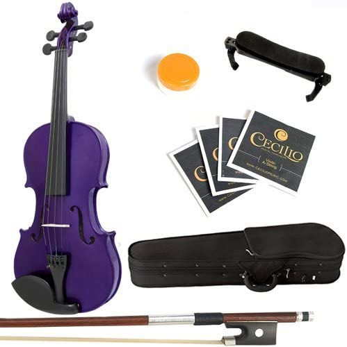 Mendini By Cecilio 4/4 Violin For Beginner Kit w/Hard Case, Rosin, Bow ...