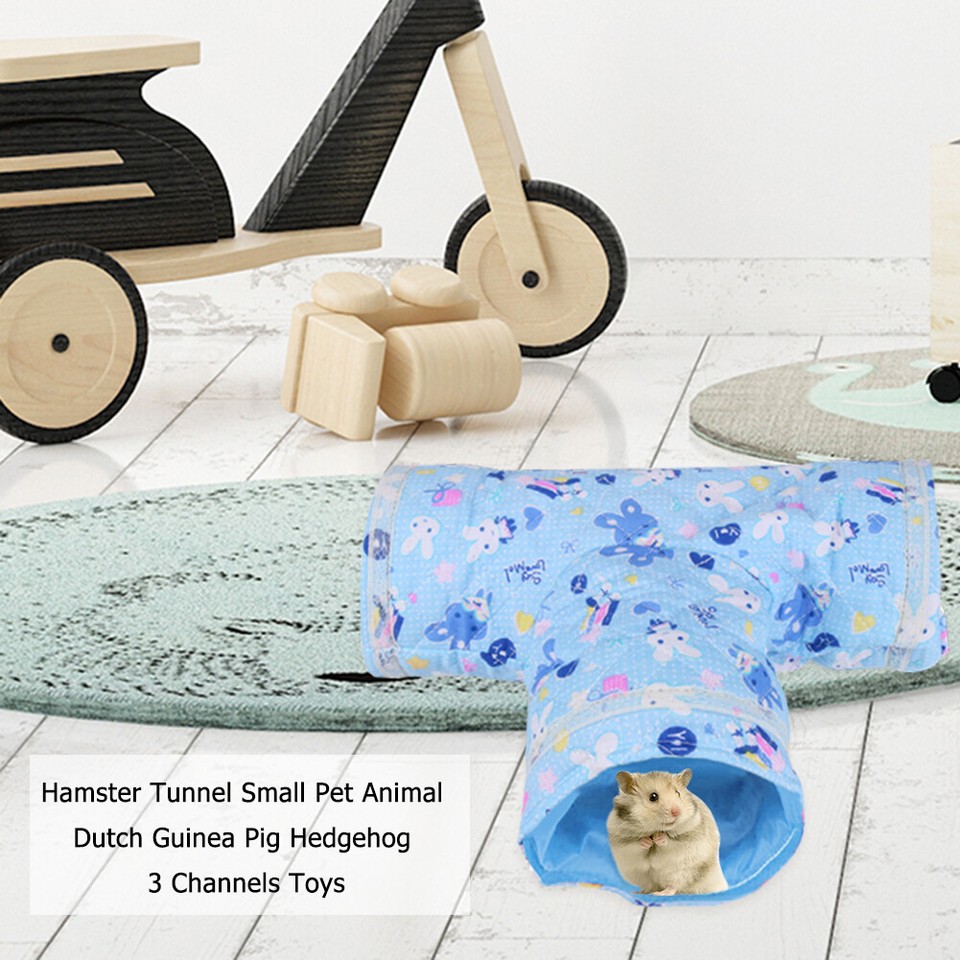 Small Pet Toy Dutch Pig Hedgehog Tunnel Spider Toy Hamster 3 Channels ...