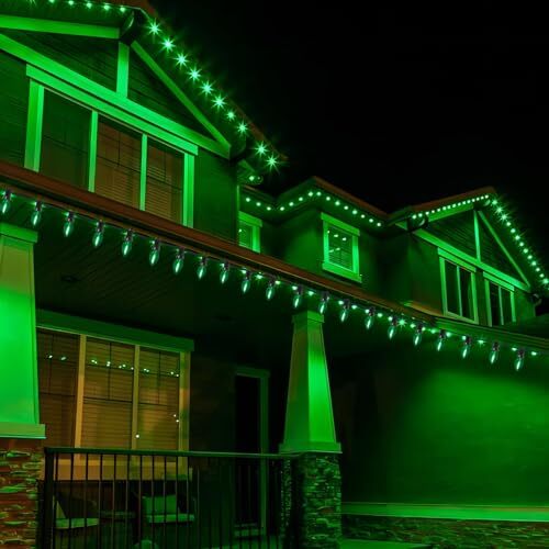 25 Pack C7 Green Replacement Bulbs,Clear Green Light Bulbs LED Clear ...