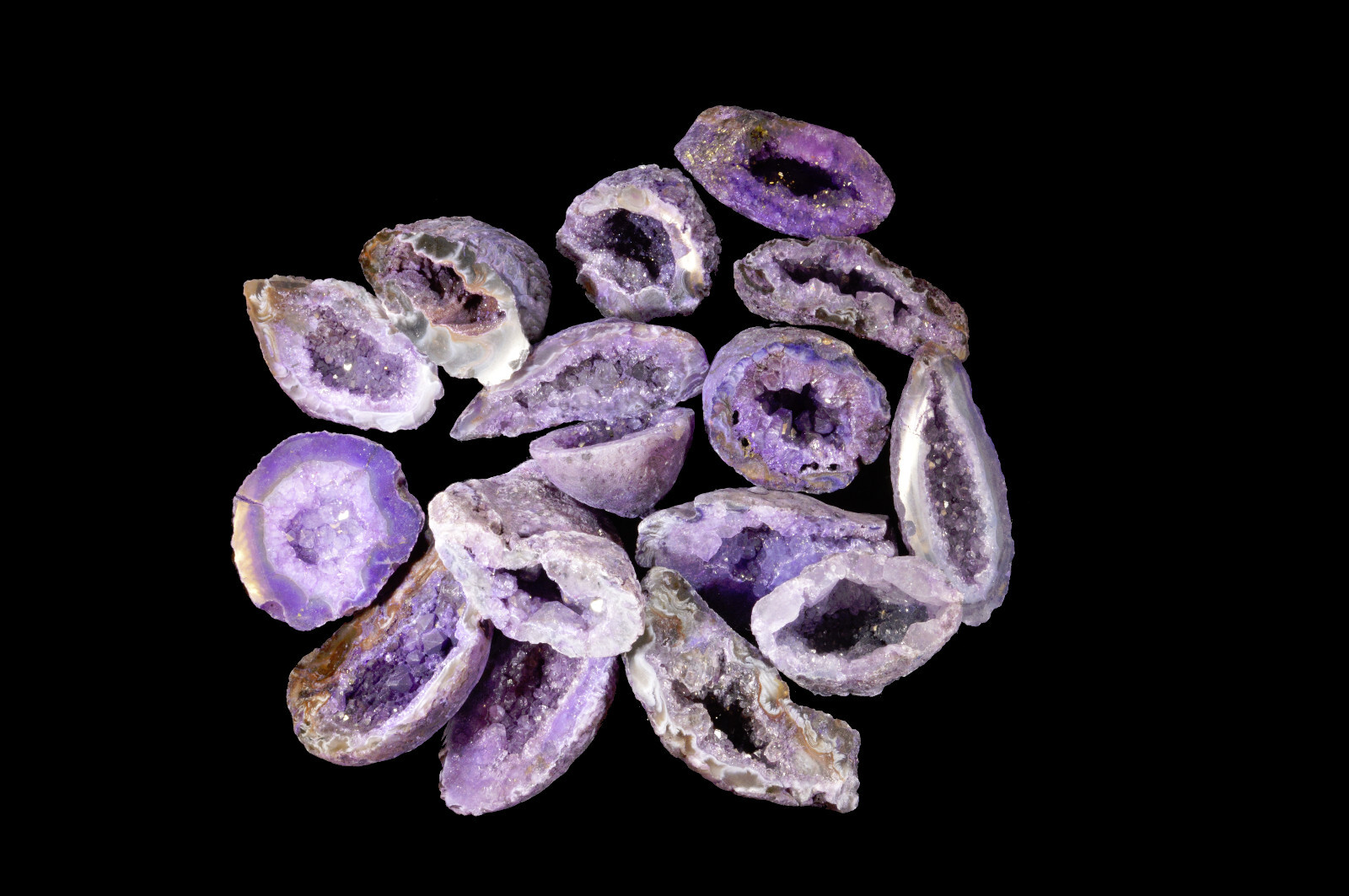 Oco Agate Geode Purple 2" Polished Crown Chakra Healing Crystal Raw ...