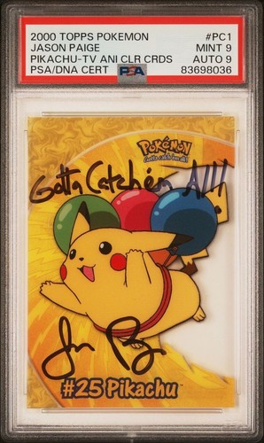 2000 Topps Pikachu Clear MT 9 #14 Jason paige Signed Auto 9 | eBay