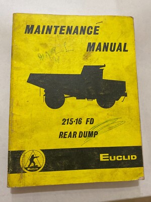 Euclid 215-16 FD Rear Dump Maintenance Service Repair Manual Book FREE ...