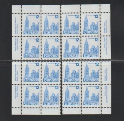 Canada 714 Ensemble de 4 blocs de 4 timbres planche 1 Parlement | eBay
