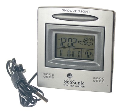 Global Geosonic Weather Station Time / Date Thermometer Alarm Clock | eBay