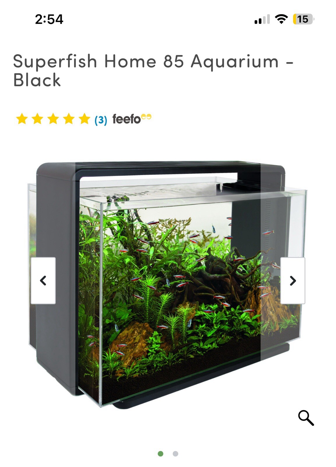 Superfish Home Aquarium with LED Lighting & Filter Pump - 80L Glass ...
