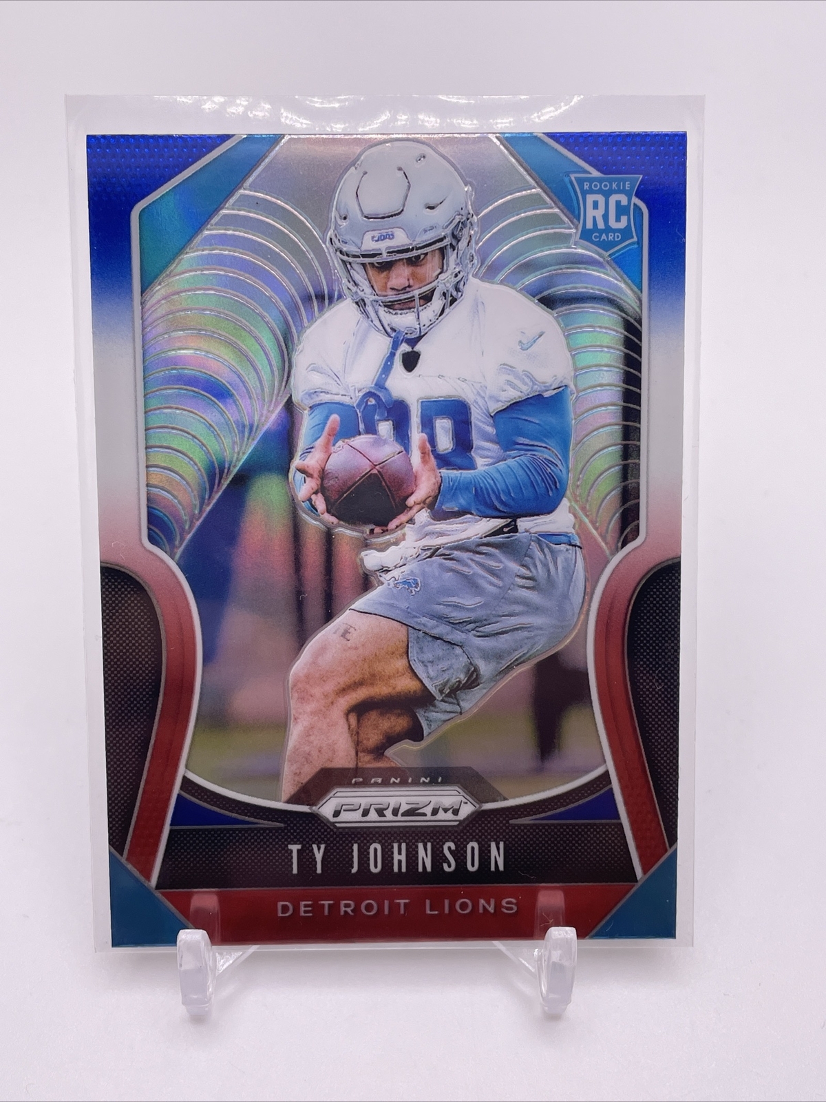 2019 Panini Prizm Rookies Red White & Blue Prizm Ty Johnson #399 Rookie ...