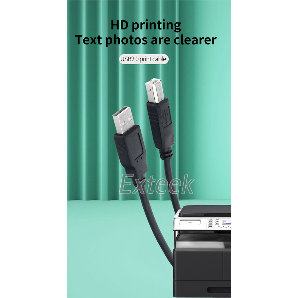 Universal USB Cable for Printer Brother Canon Dell Epson HP Male Type A ...