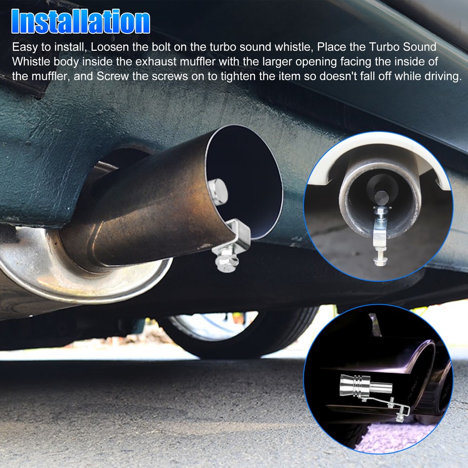 2X Universal Turbo Sound Exhaust Muffler Pipe Whistle Car Oversized ...