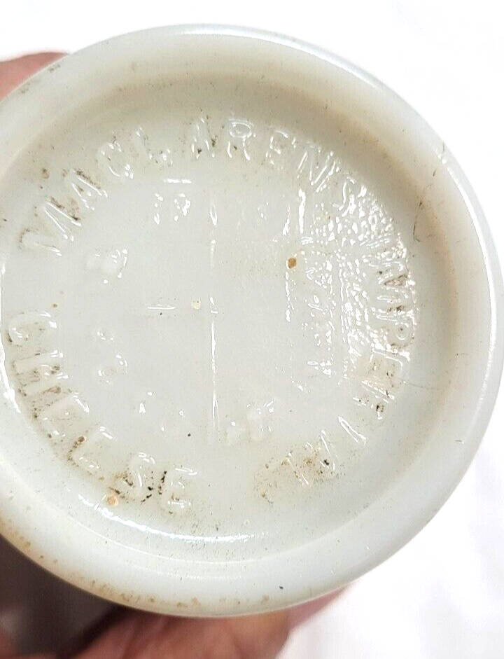 Maclaren’s Imperial Cheese Milk Glass Jar 3.25" tall Embossed Bottom ...