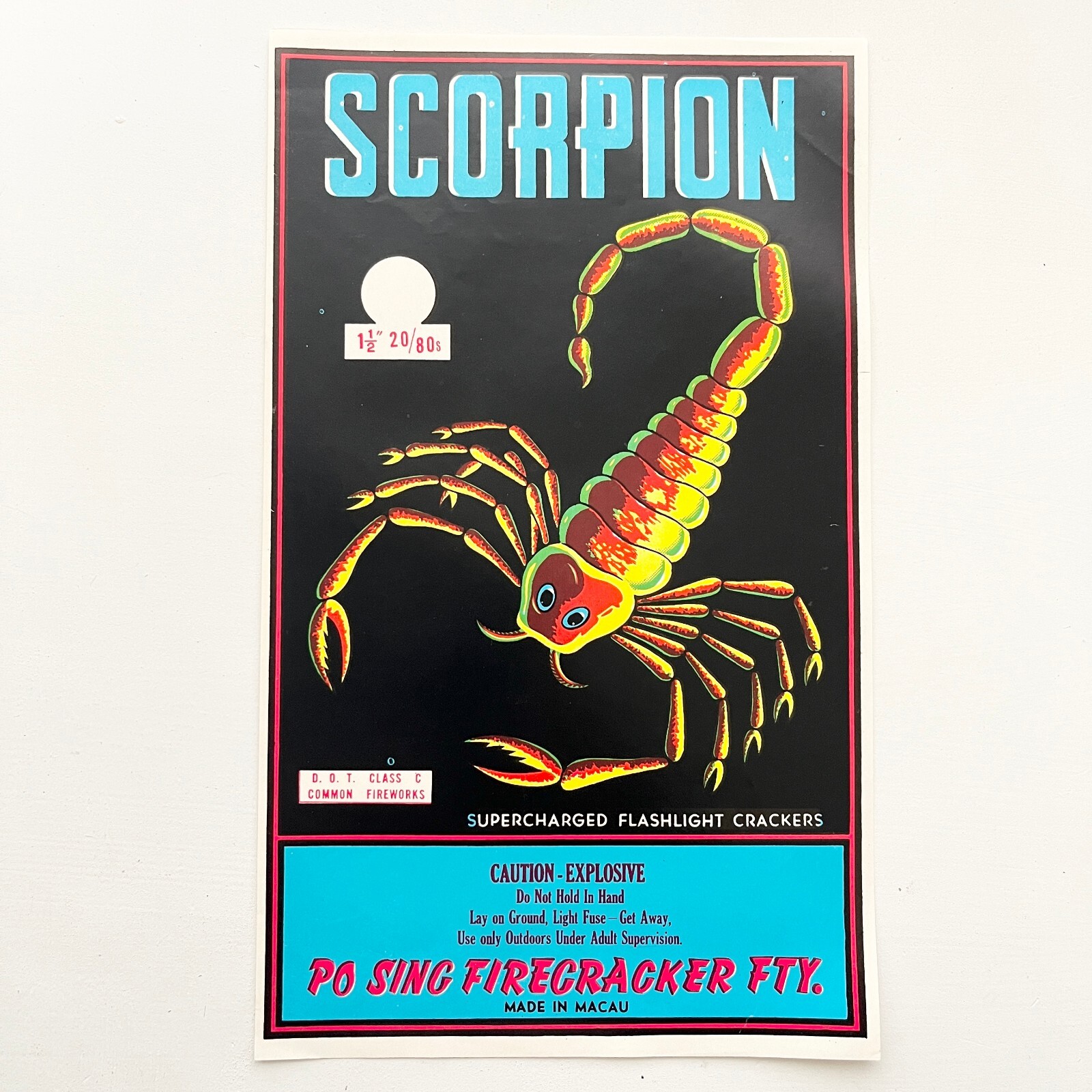 Arachnid Scorpion Firecracker Fireworks Factory Label Vintage 1970s | eBay