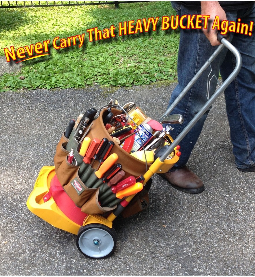 Bucket Buggy Rolling Cart, 5 - 7 Gallon Buckets, Paint, Tools (bucket ...