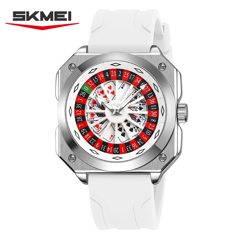 SKMEI Men Quartz Watch Rotating Dial Silicone Roulette Watch Males ...