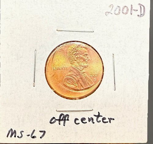 2001-D Lincoln Cent- 1C - Off Center Strike, Mint Error-Red | eBay