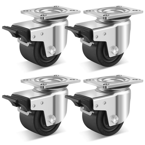 3-Inch Casters Set of 4, Heavy Duty Casters 4400 LBS, Industrial Caster ...