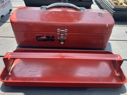 Vintage Metal Tool Box Disston My Buddy 7115 Red - Made in USA | eBay