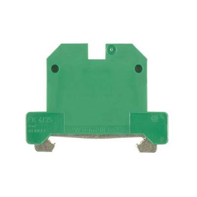 Weidmuller DIN Rail Mount Terminal Block 1-Way Green Yellow 066116 EK4 ...