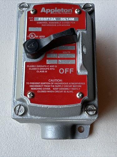 NEW APPLETON EDSF12A 05/14M Cover EDSC271SA 06/14M Body Motor Switch ...