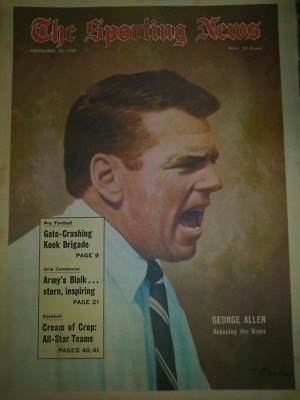 1969 The Sporting News George Allen Rams NFL Football on Cover | eBay