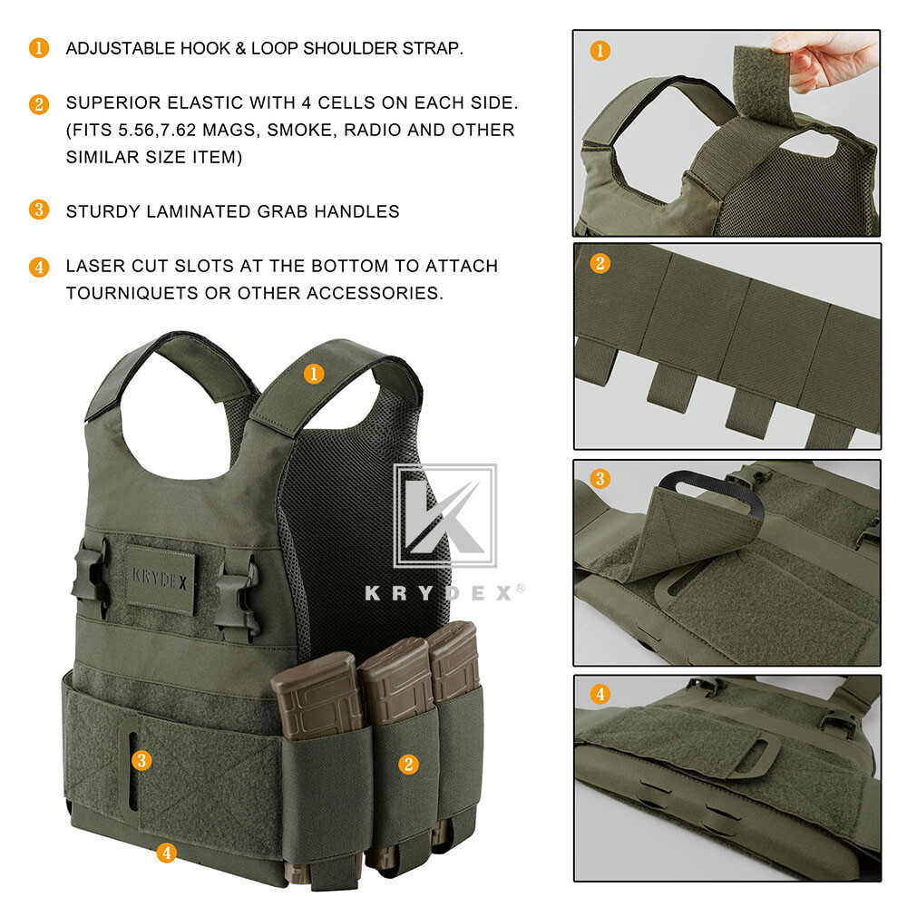 KRYDEX Low Vis Slick Plate Carrier Low Profile Tactical Armor Plate ...