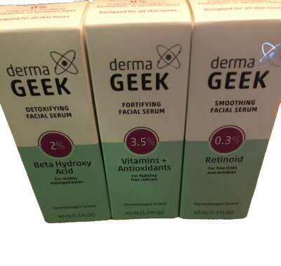 Derma Geek Facial Cream Serum Beta Hydroxy Retinoid Skin Care Glow Set ...