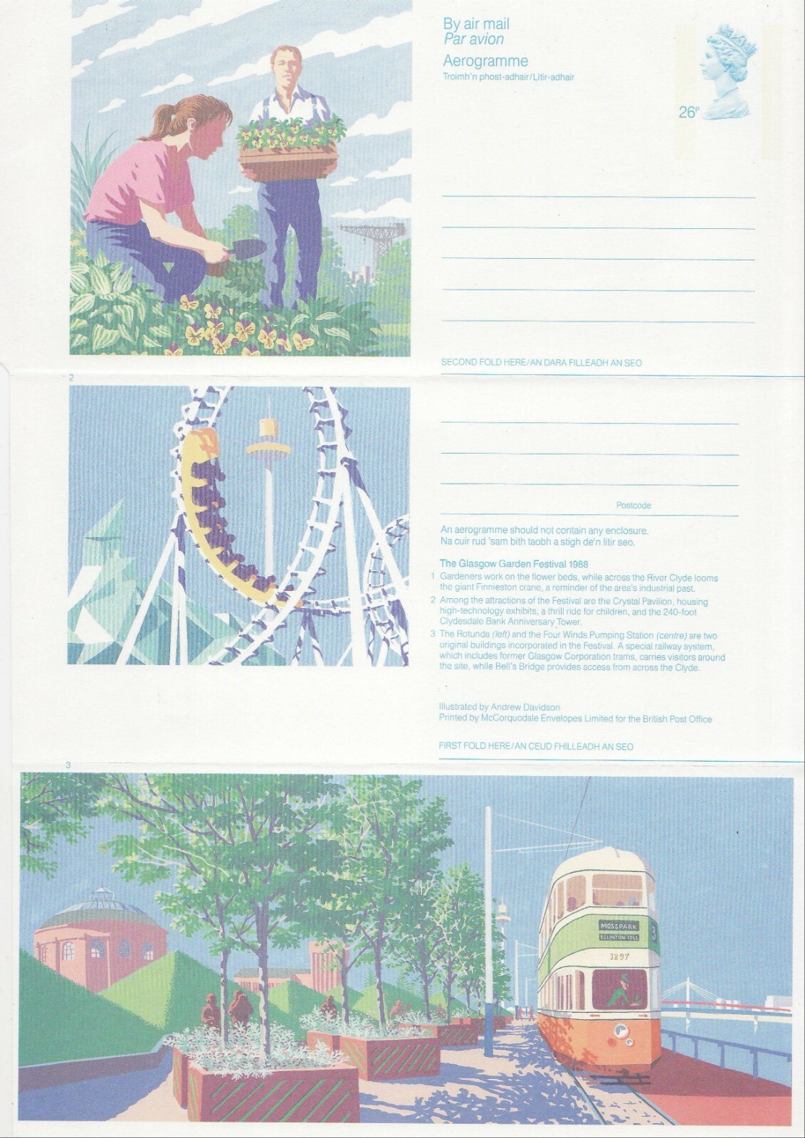 GB Stamps Aerogram / Air Letter APS71 - 26p Glasgow Garden festival ...