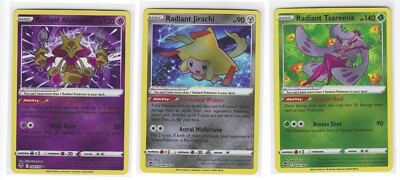 Pokémon Silver Tempest - Full Radiant Set (Alakazam, Jirachi, Tsareena ...