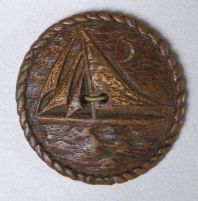 Bb SAILBOAT in the MOONLIGHT Vintage BURWOOD BUTTON Large | eBay